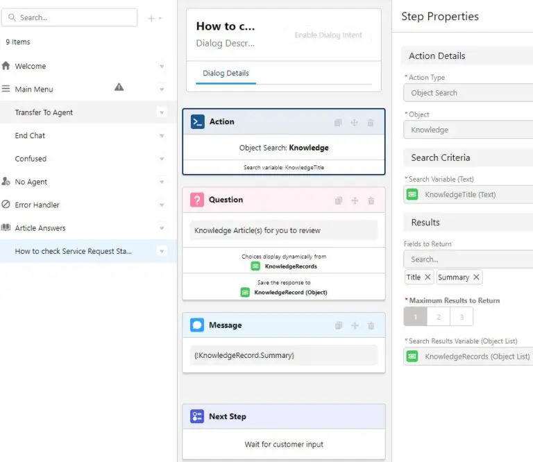 Show Knowledge Article In Salesforce Einstein Bot Infallibletechie